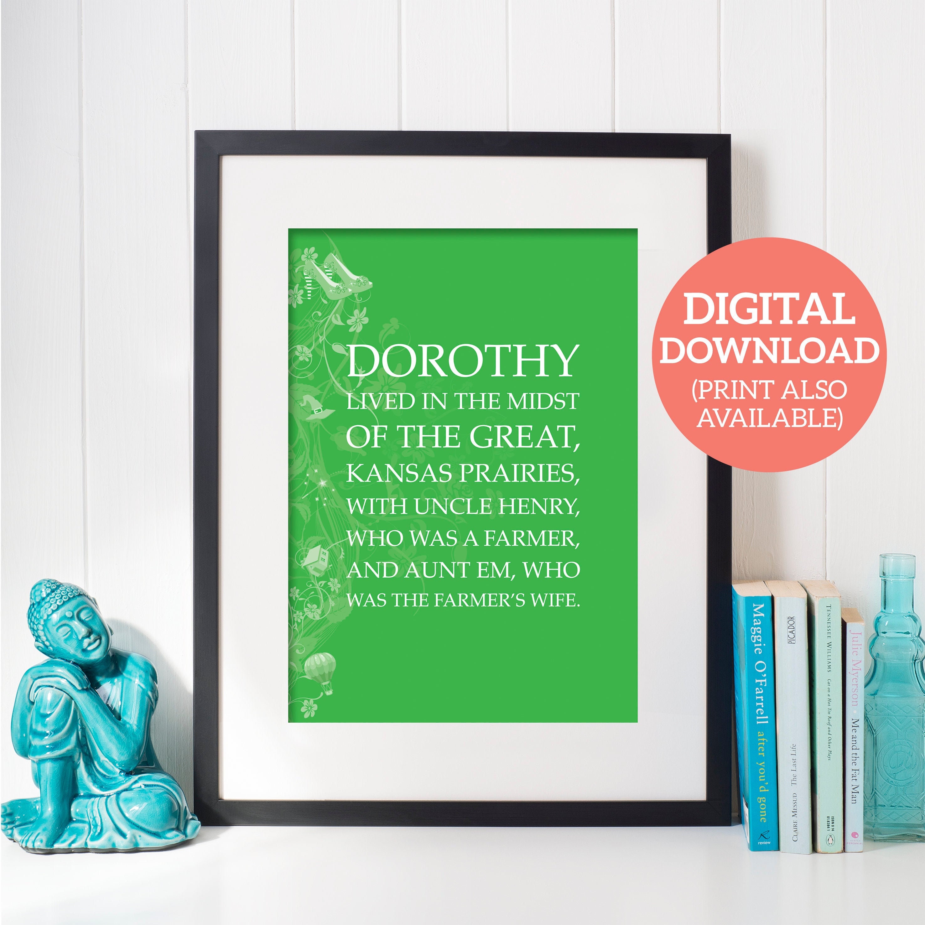 Wizard of Oz Poster Dorothy Word Art Wizard of Oz Gift L. Frank Baum ...