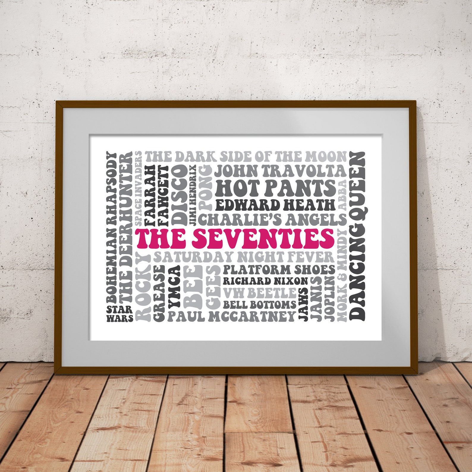 1970s Word Art Poster the Best of the 70's Word Cloud - Etsy