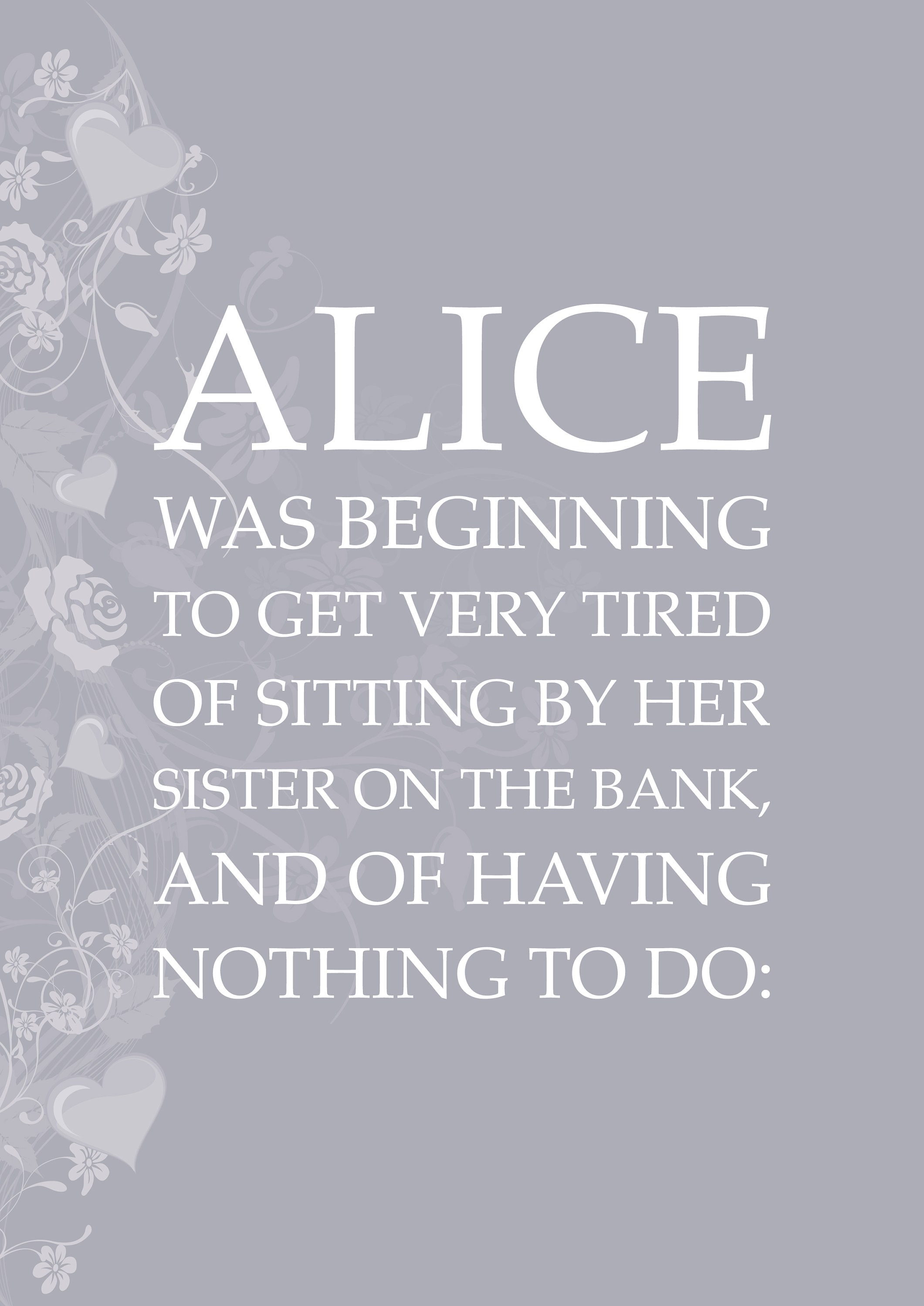 Alice in Wonderland Poster Alice Word Art Gift Lewis Carroll Word Art ...