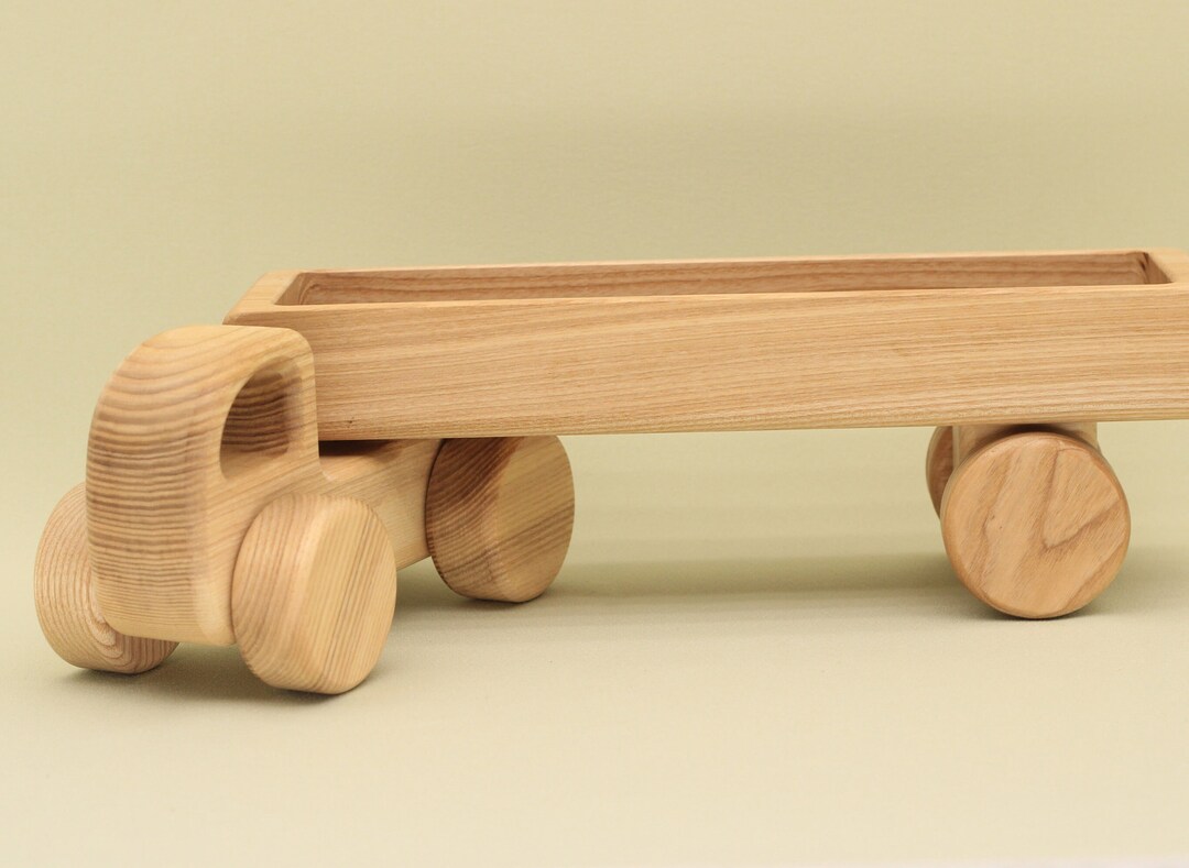 Handmade Wooden Car With Trailer Montessori and Waldorf Educational ...