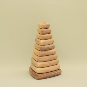 Natural Handmade Educational Triangle Wooden Stacking Pyramid ...