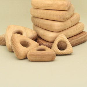 Natural Handmade Educational Triangle Wooden Stacking Pyramid ...