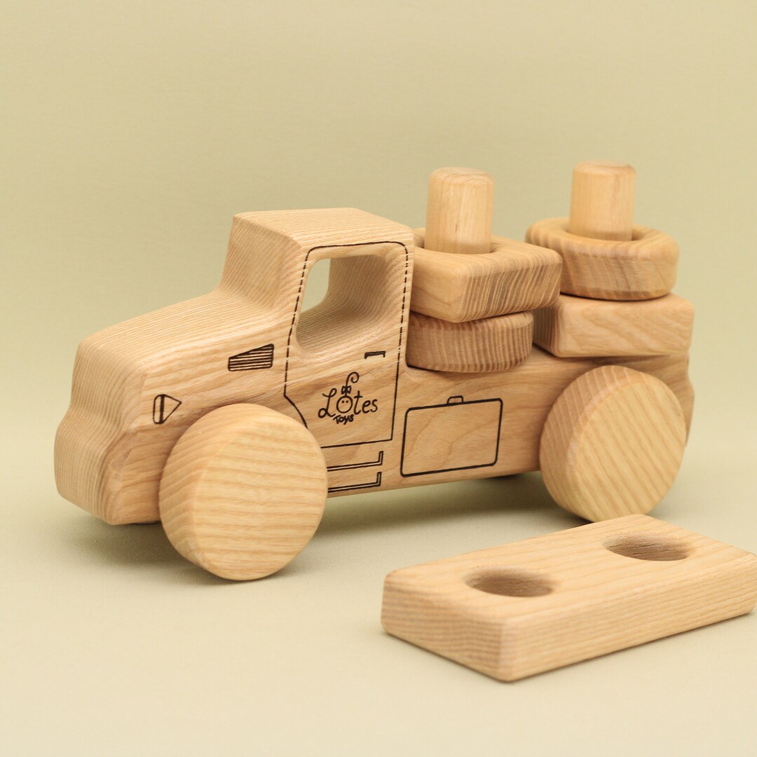 Exclusive Wooden Car Constructor: Montessori Education Stacking Toy ...