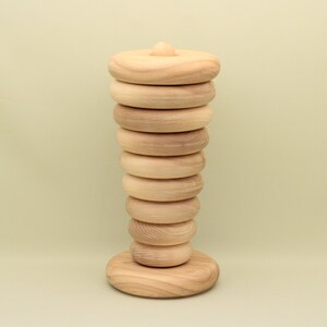 Handmade Educational Giant Wooden Stacking Pyramid Natural Montessori ...