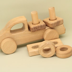Wooden Car Constructor: Montessori Building Blocks, Handmade Ash Wood ...