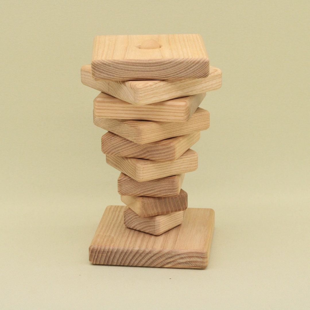 Handmade Wooden Stacking Pyramid Toy, Montessori Waldorf Baby Gift - Etsy