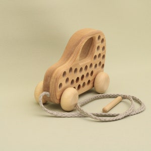 Wooden Handmade Threading Toy Car on Wheels: Fine Motor Skills ...