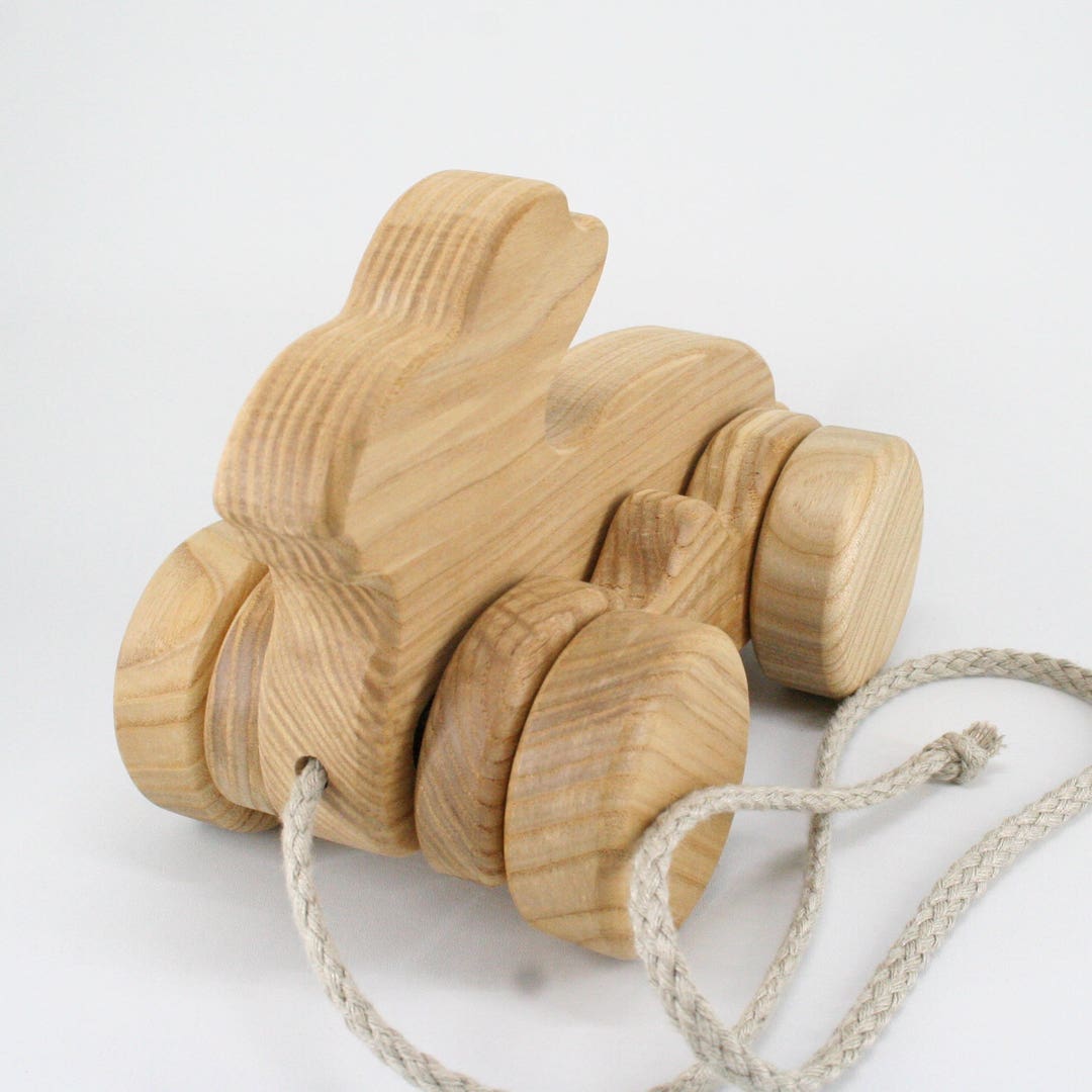 Handmade Wooden Pull-along Jumping Rabbit: A Waldorf-montessori ...