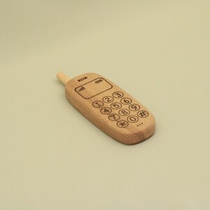 Natural Handmade Educational Wooden Mobile Phone - Waldorf and ...