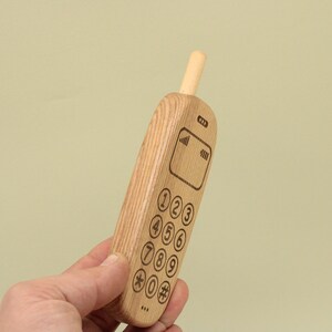 Natural Handmade Educational Wooden Mobile Phone - Montessori Inspired ...