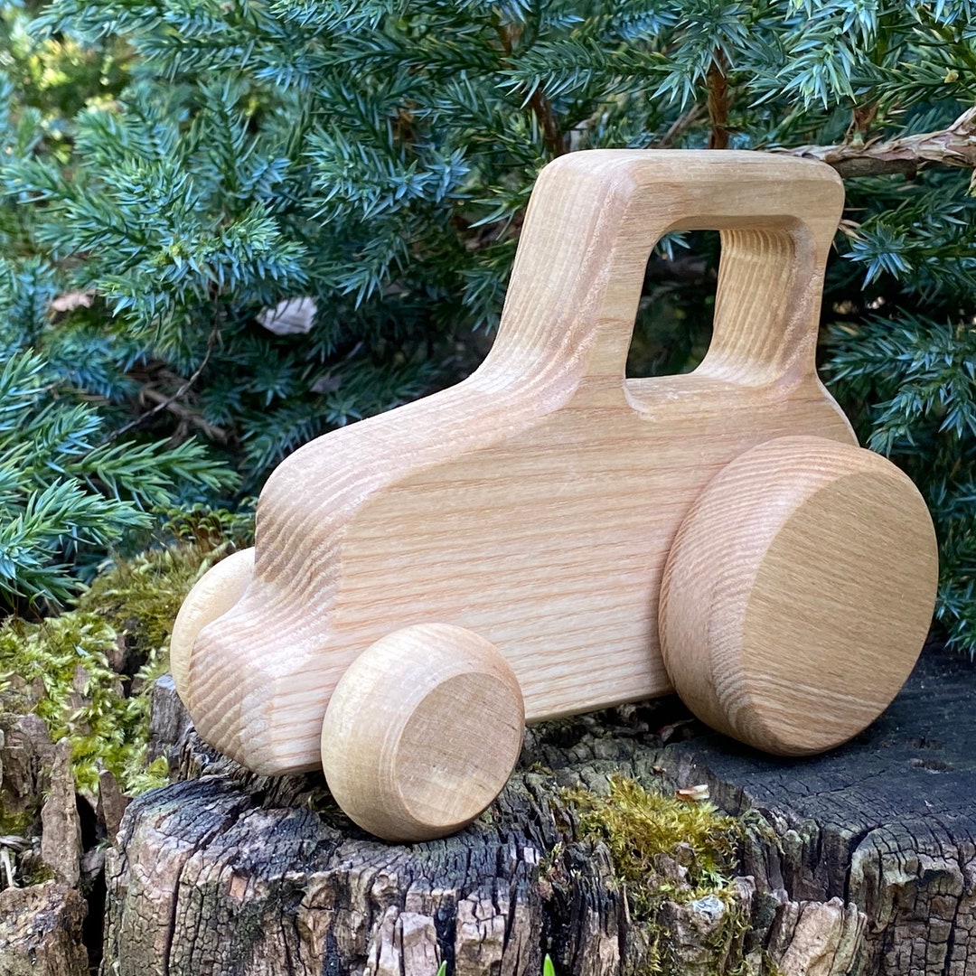 Handmade Natural Wooden Tractor - Eco-friendly Delight for Boys, Lotes ...