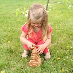 Educational Handmade Natural Square Wooden Stacking Pyramid - Etsy