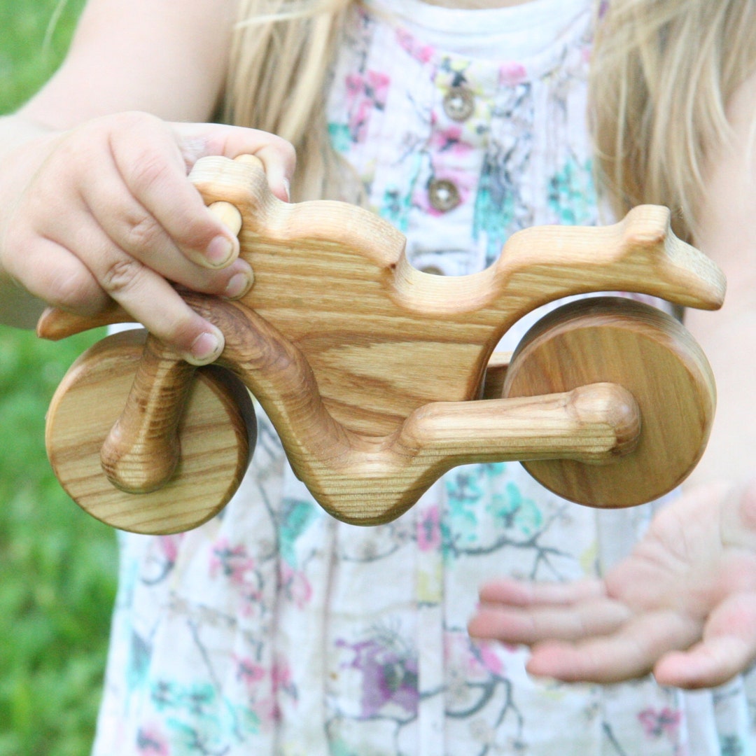 Handmade Organic Natural Wooden Motorbike With Moving Wheels Eco ...