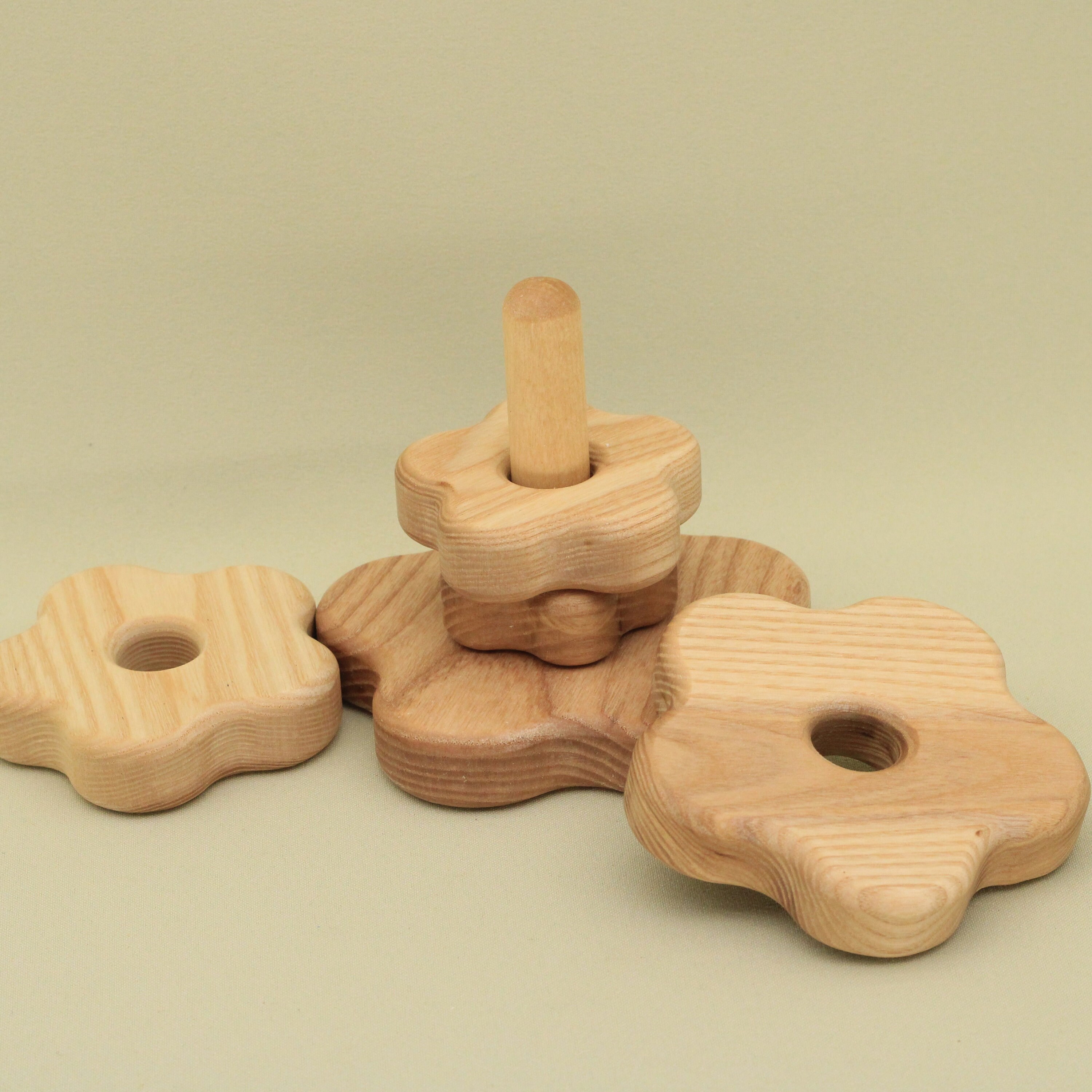 Handmade Wooden Flower Stacking Pyramid: Montessori Baby Toy - Etsy