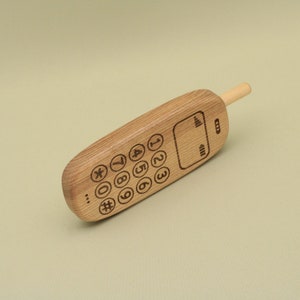 Natural Handmade Educational Wooden Mobile Phone - Waldorf and ...