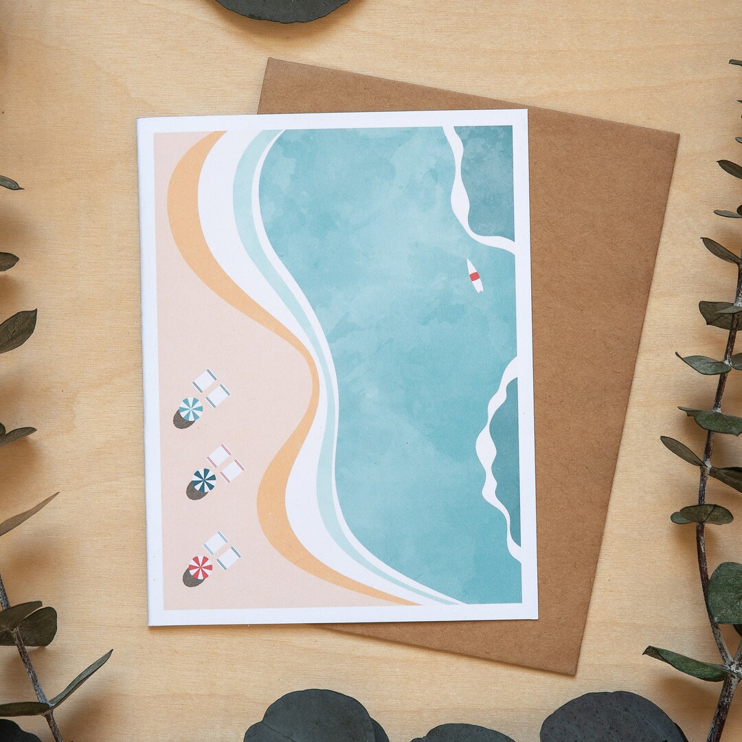 Surf Style Greeting Card - Etsy