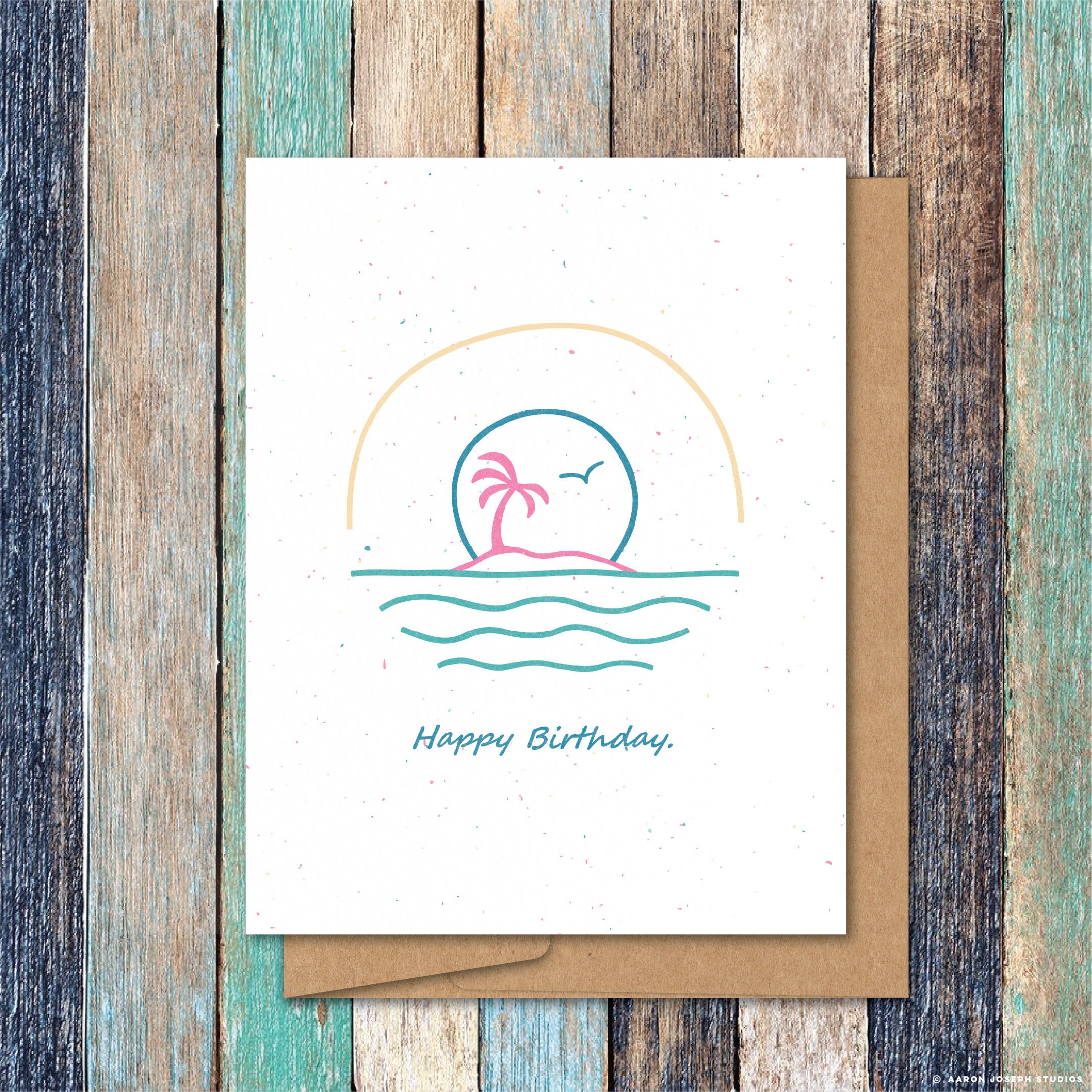 Tropical Island Birthday Card - Etsy