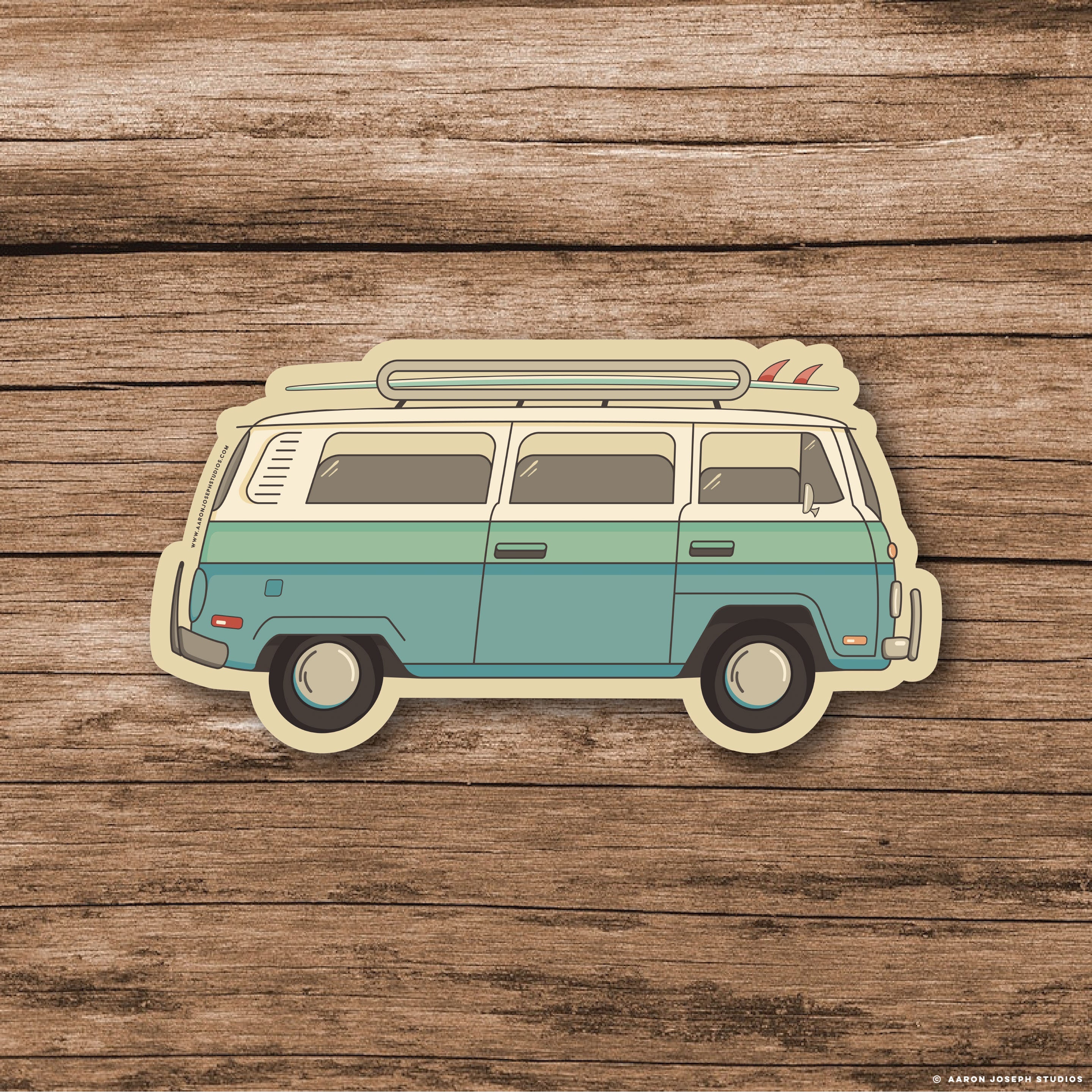 Surf Van Vinyl Sticker - Etsy