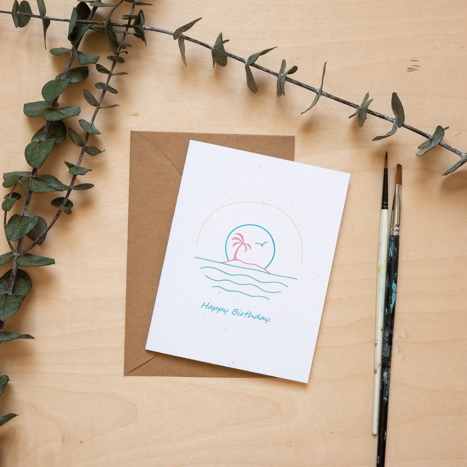 Tropical Island Birthday Card - Etsy