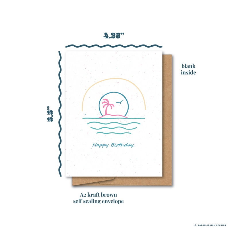 Tropical Island Birthday Card - Etsy