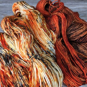 Calico Koi - Orange and Black Super Speckled Hand Dyed Yarn, Sock DK ...