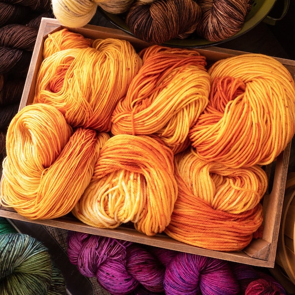 Orange Variegated Yarn - Etsy