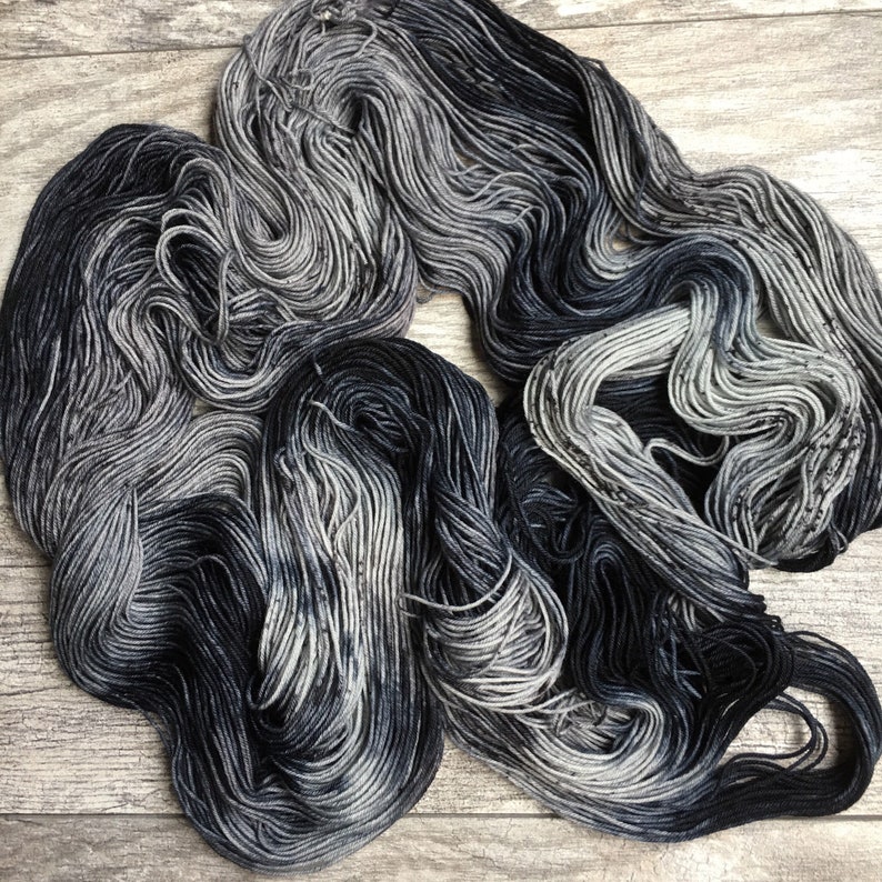 Back to Haunt Grey Hand Dyed Variegated Yarn Superwash | Etsy