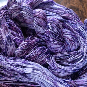 Geode Amethyst Purple Super Speckled Hand Dyed Yarn, Sock Fingering DK ...