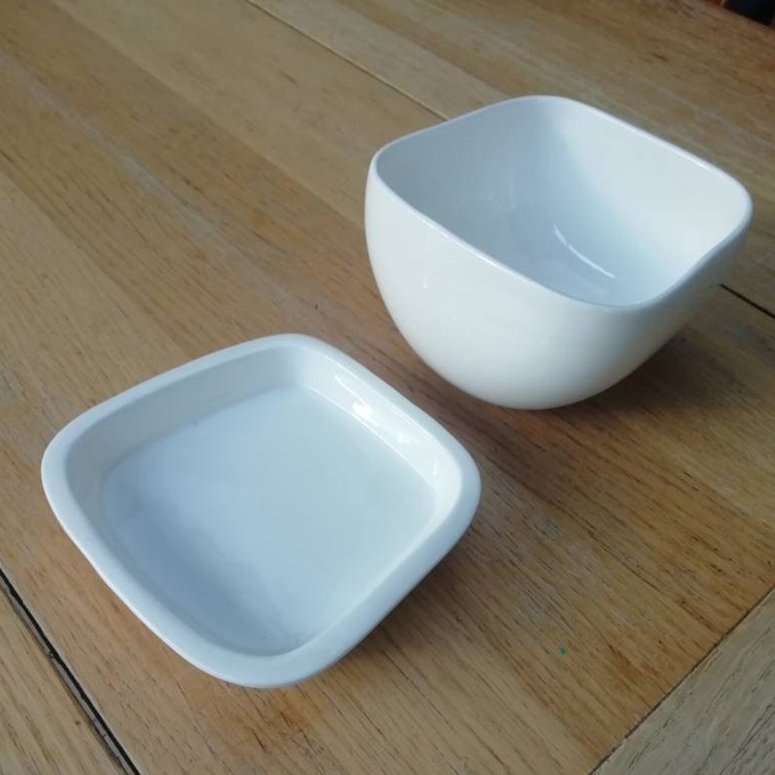 China Bowl With Square Plate. Contemporary Dish With Plate. | Etsy