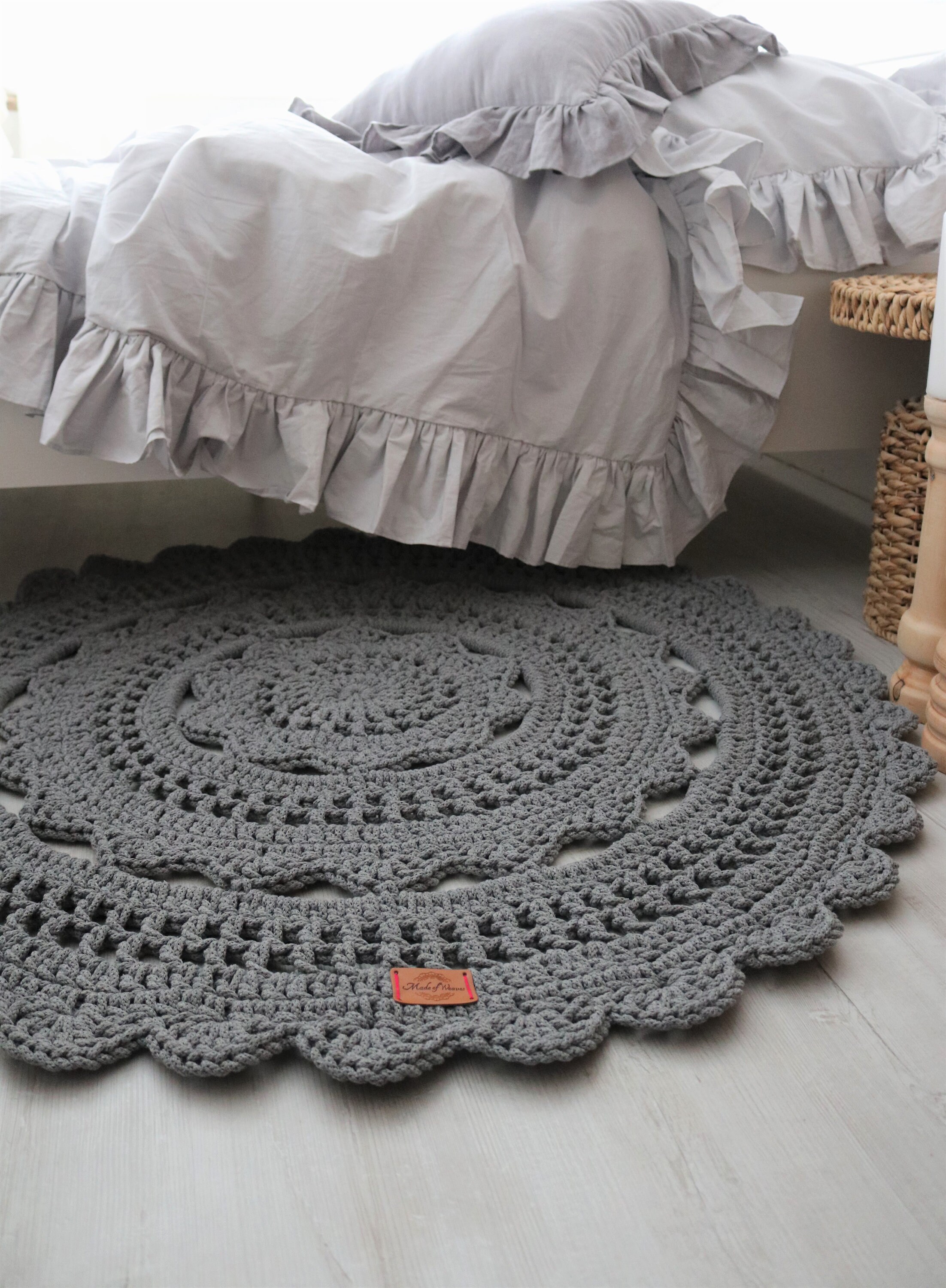 Doily Mandala Medium Grey Rug Tapis Bohemian Hippie Shabby | Etsy