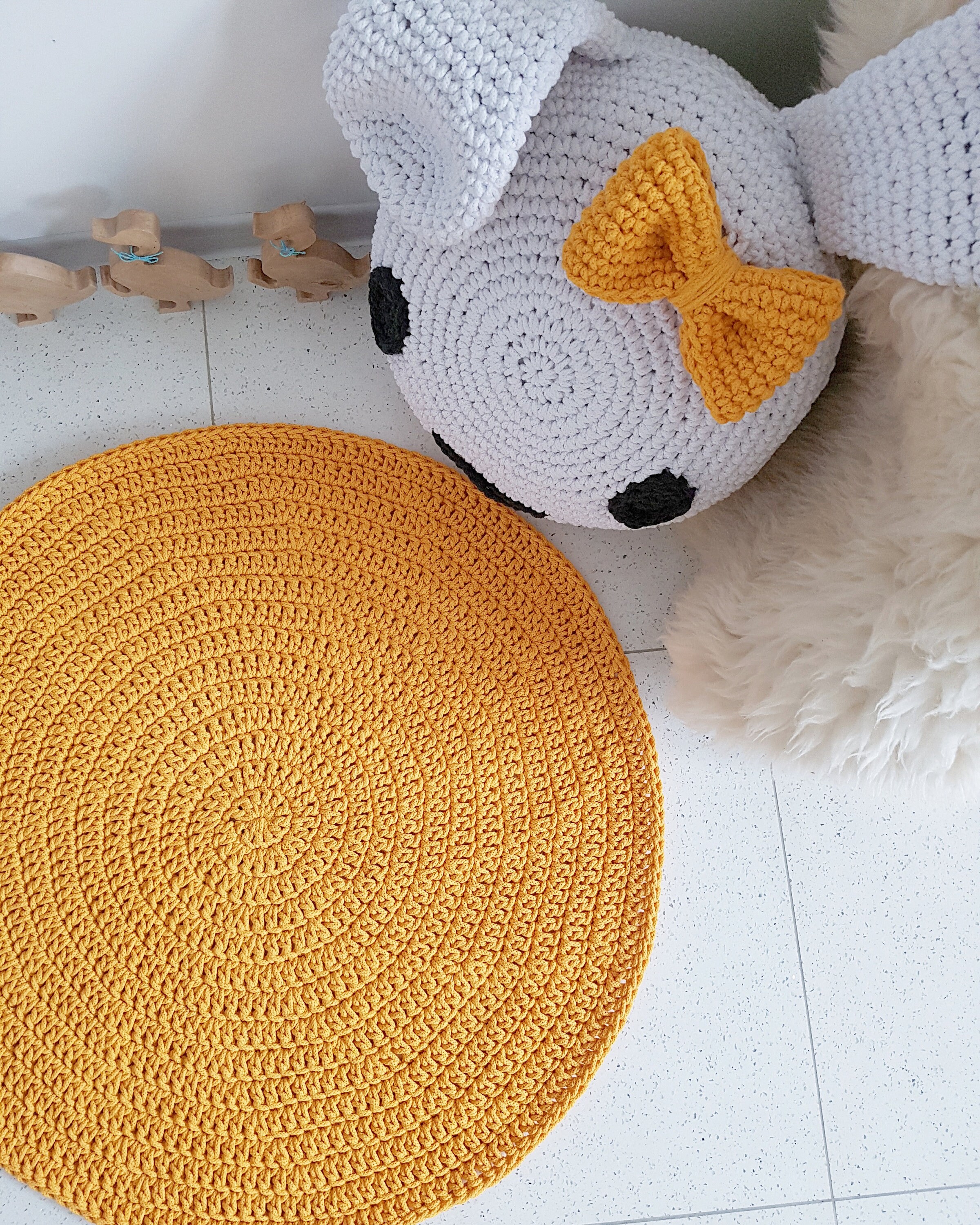 Modern Yellow Doily Rug Round Area Rug Nursery Rugs - Etsy