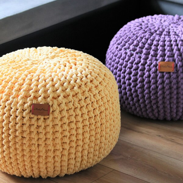 Yellow Pouf - Etsy UK