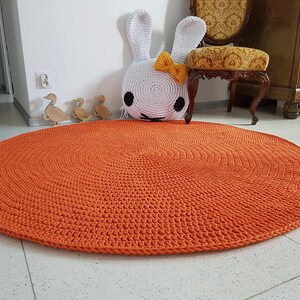 Orange Natural Round Rug, Round Area Rug, Nursery Rugs, Skandinavische ...