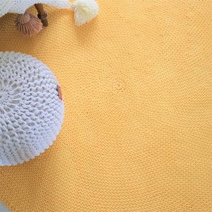 Handmade Chunky Yellow Round Simple Modern Nursery Crochet Rug ...