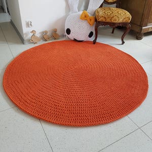 Orange Natural Round Rug, Round Area Rug, Nursery Rugs, Skandinavische ...