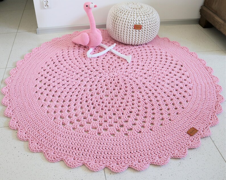 Many Colors Many Sizes Handmade Pink Crochet Rug Washable - Etsy