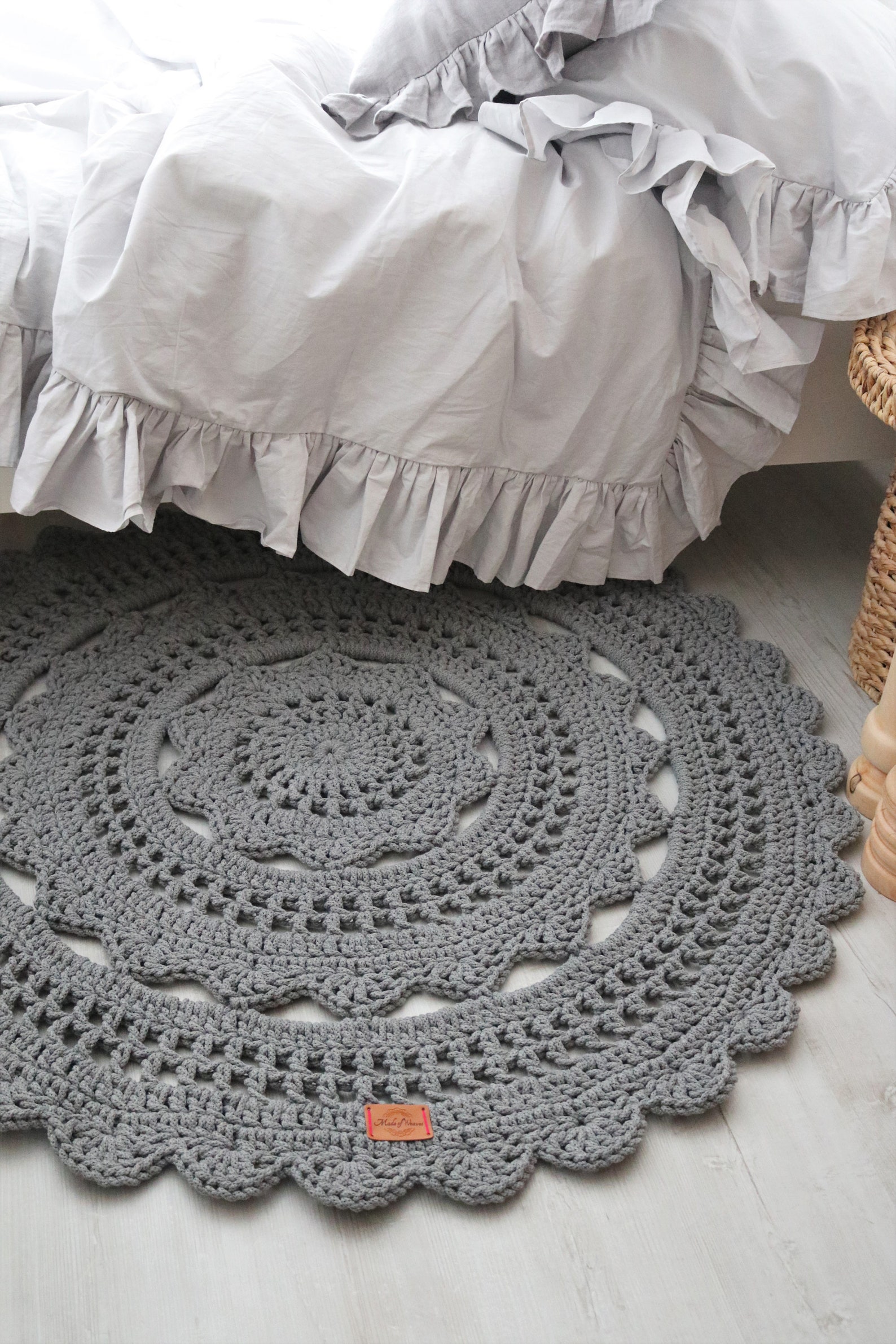 Doily Mandala Medium Grey Rug Tapis Bohemian Hippie Shabby | Etsy