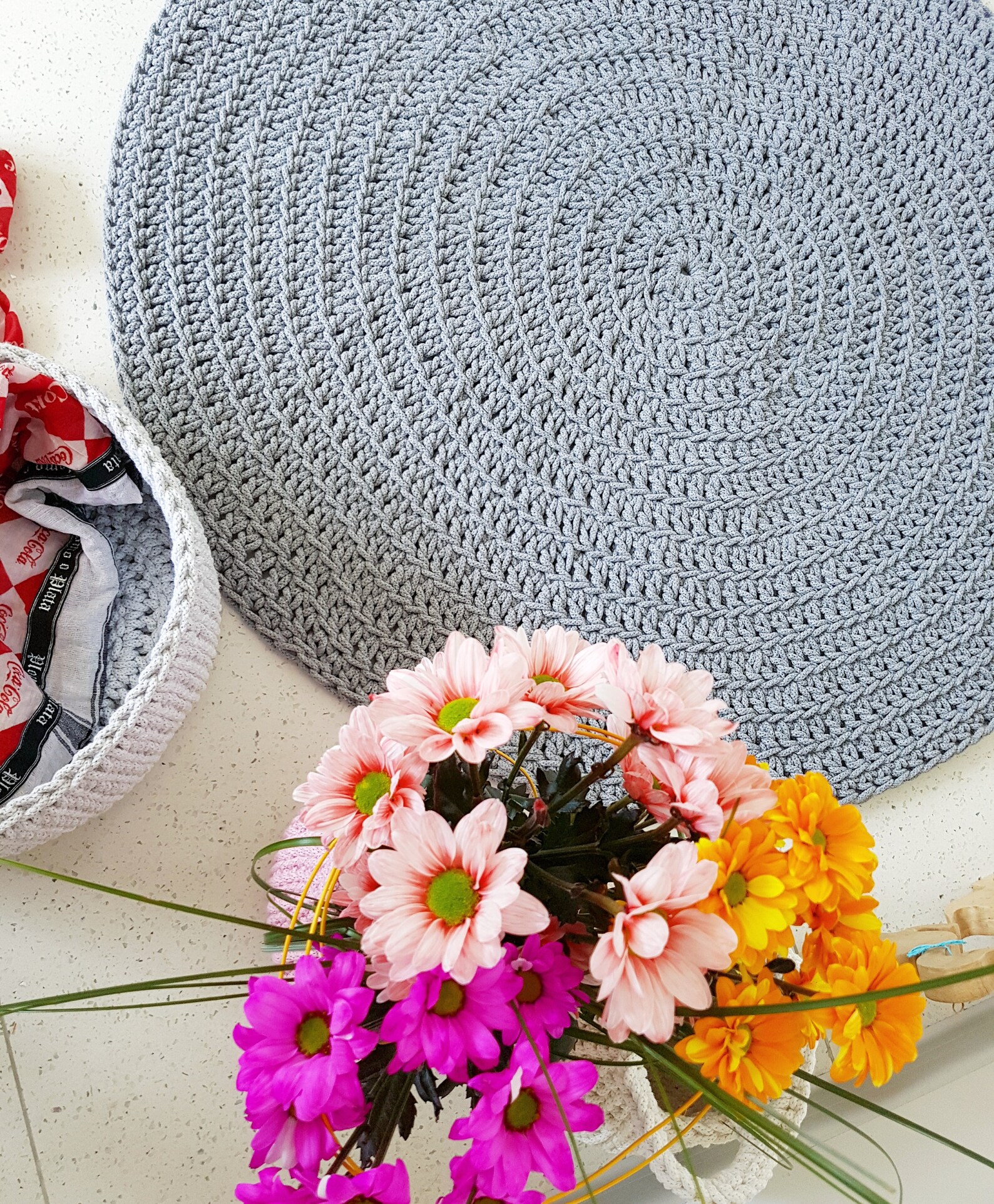 Many Colors Baby Nursery Round Crochet Rug Rond Tapis Enfant - Etsy