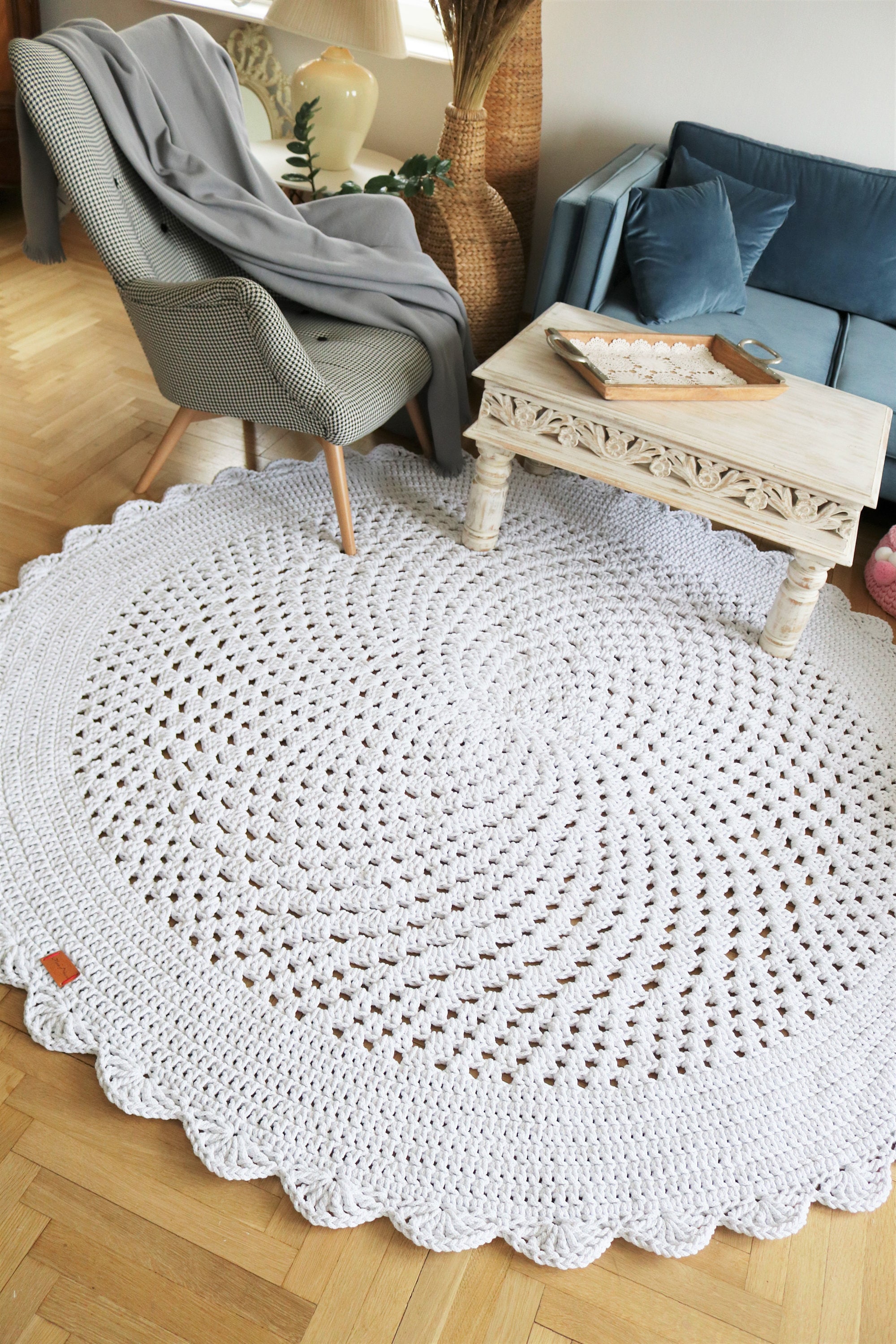 Crochet rug Crochet carpet Cozy home Handmade rug Crochet mat Home ...