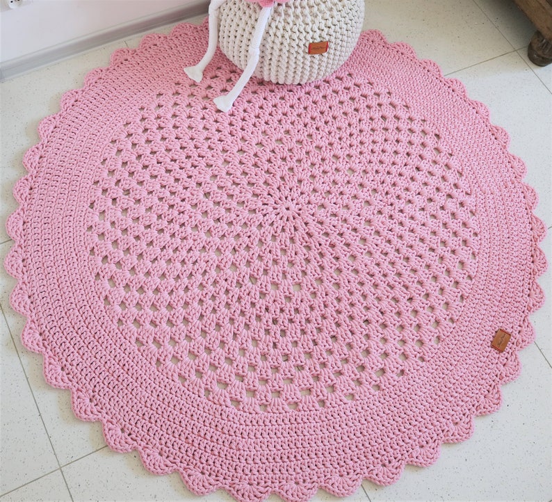 Many Colors Many Sizes Handmade Pink Crochet Rug Washable - Etsy
