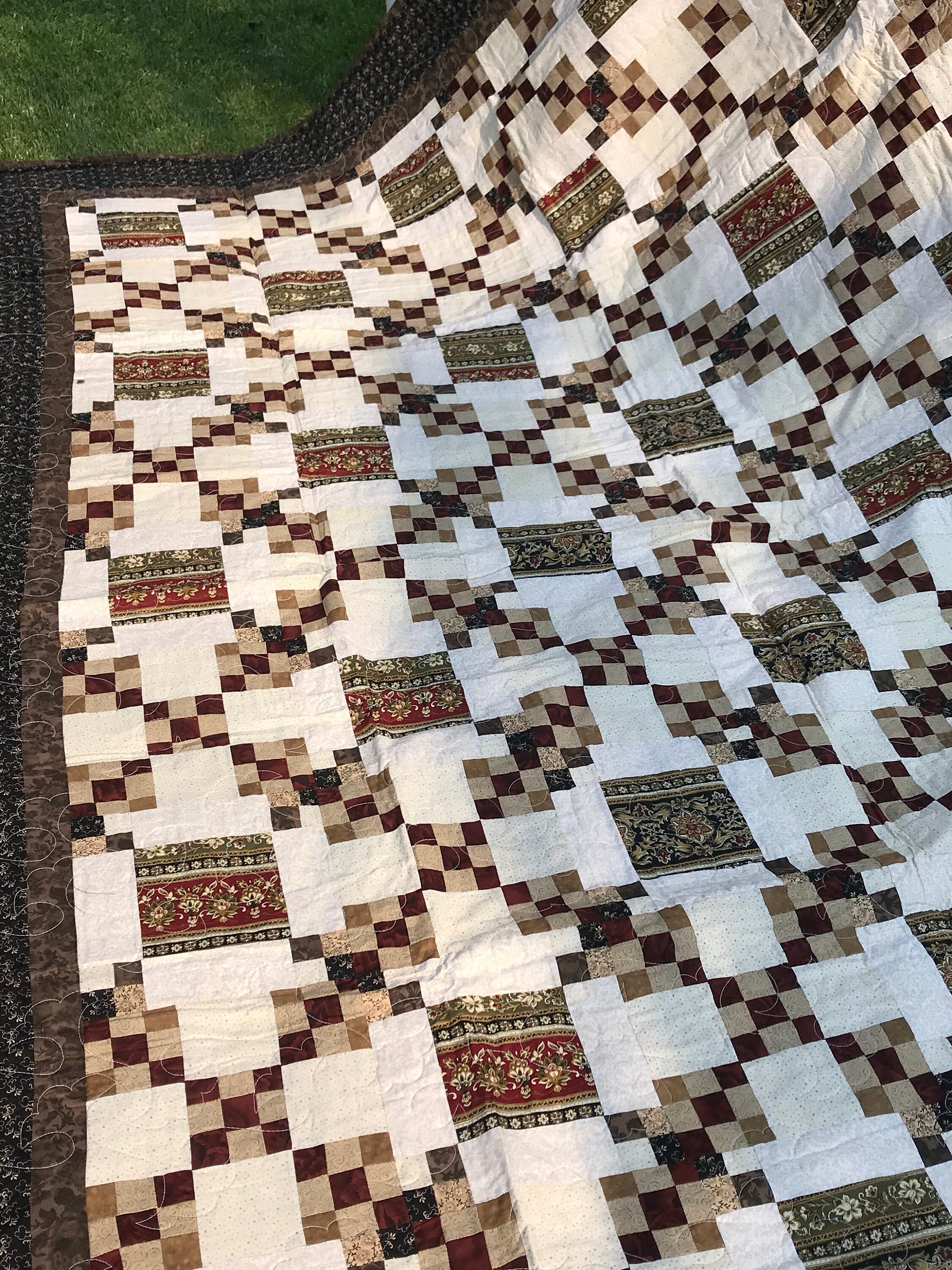 Nine Patched Autumn Square Quilt. Second Nature Designs by Cc. - Etsy