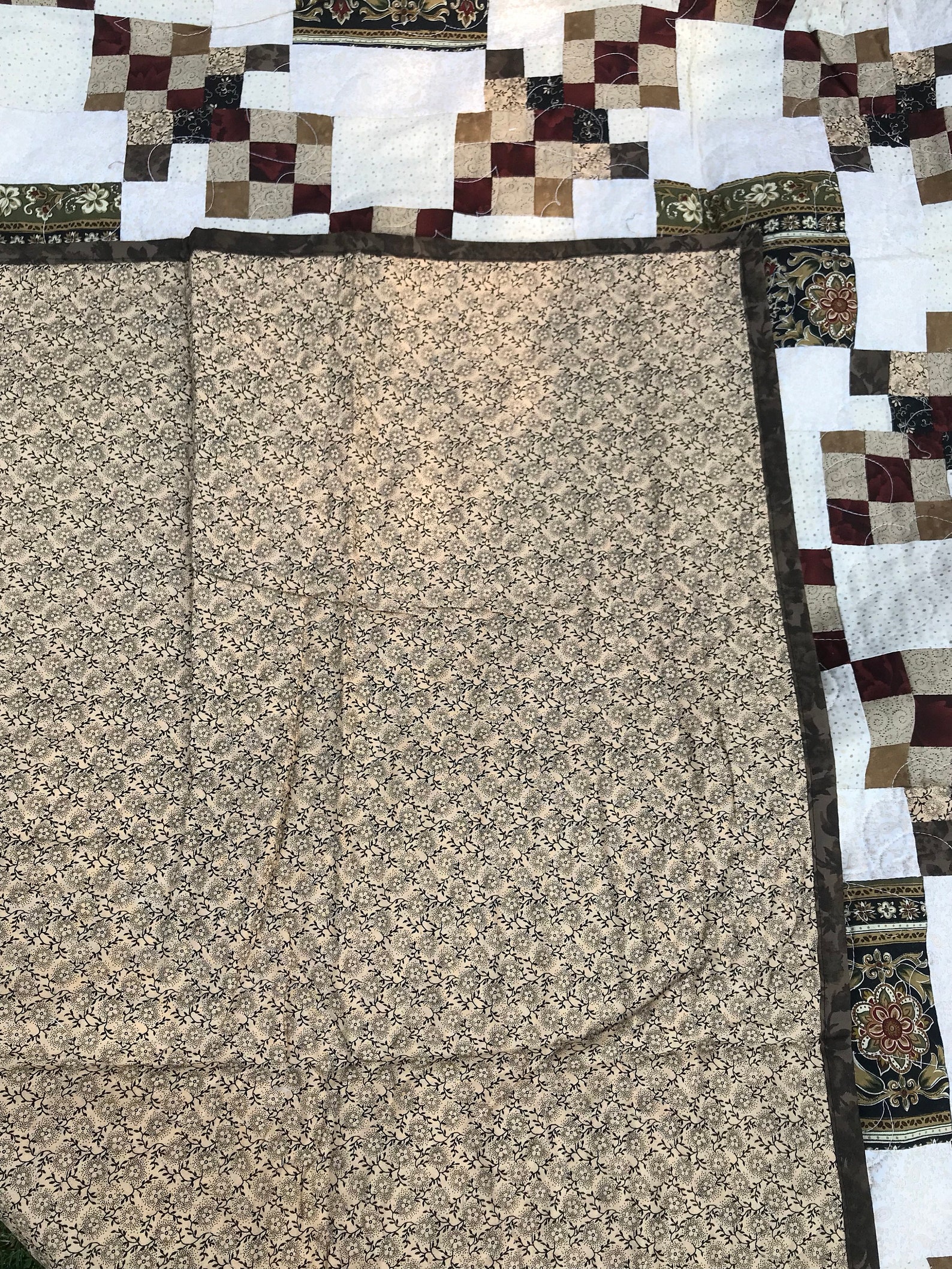 Nine Patched Autumn Square Quilt. Second Nature Designs by Cc. - Etsy