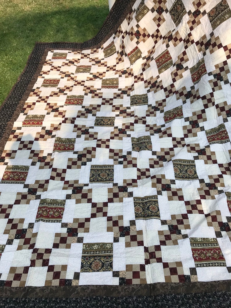 Nine Patched Autumn Square Quilt. Second Nature Designs by Cc. - Etsy