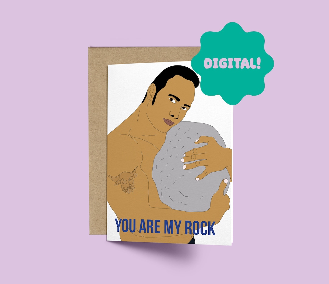 Printable the Rock Birthday Card Dwayne Johnson Valentines Day Funny ...