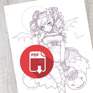 Coloring Page // Anime BAD GIRL - Etsy