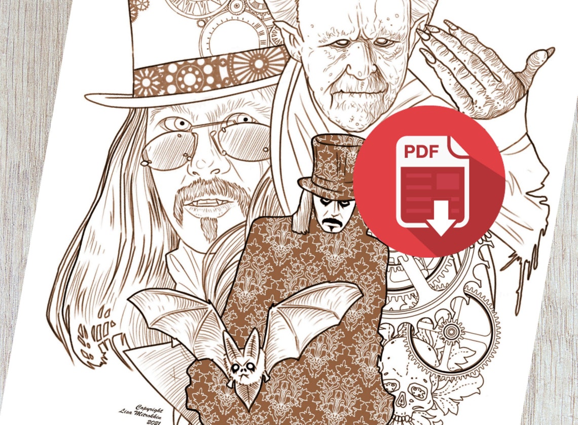 Coloring Page // DRACULA - Etsy