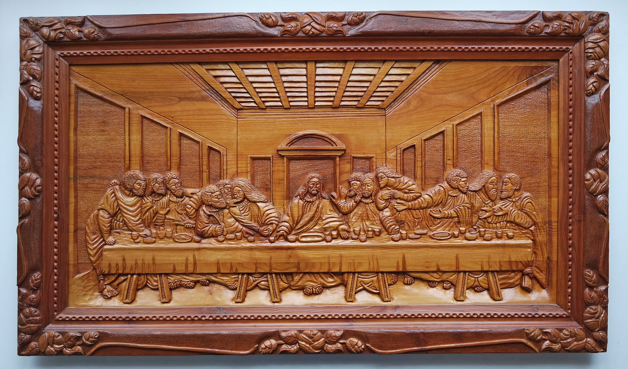 The Last Supper Leonardo Da Vinci Wood Carving Hand Carved - Etsy UK
