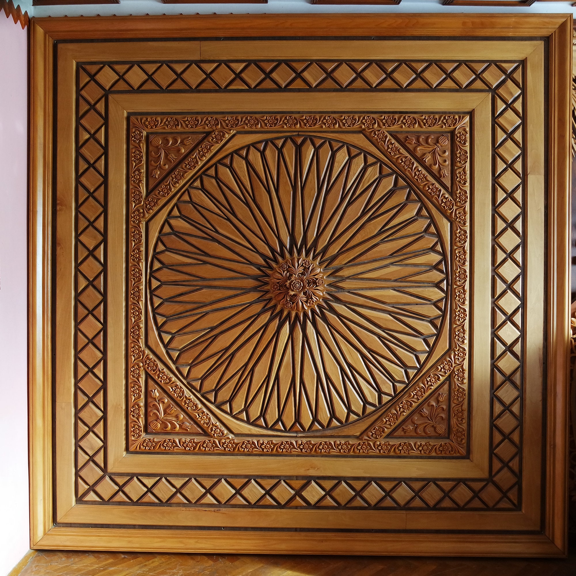 Ceiling Decoration Wood Carving Sculpture Wood Author's - Etsy