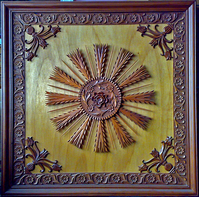 Sun Shaped Wood Carving for Ceiling Decoration Unique Flowers | Etsy