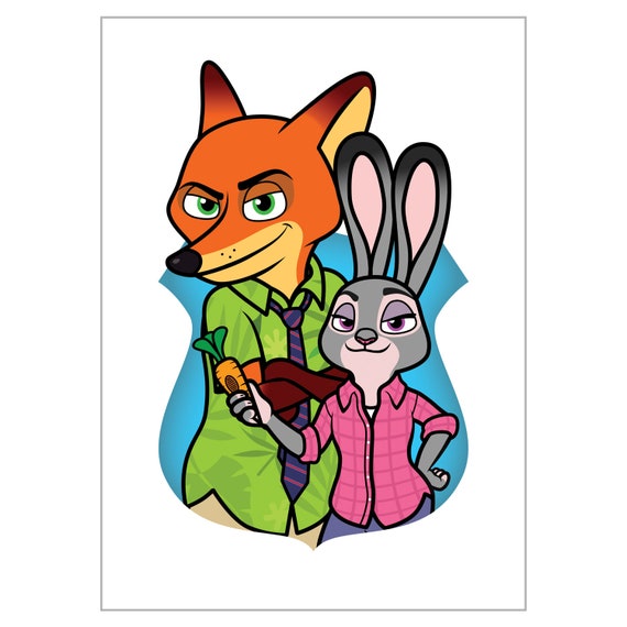 Zootopia Nick Wilde & Judy Hopps A5 Print | Etsy